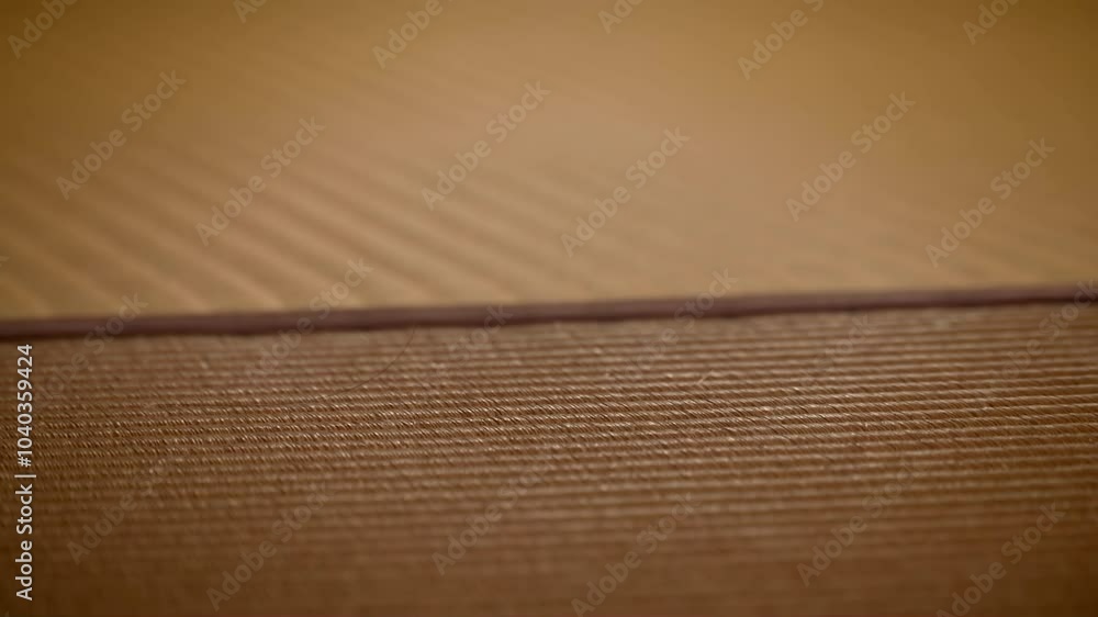 Close-up view of traditional tatami mat texture in a Japanese room ...