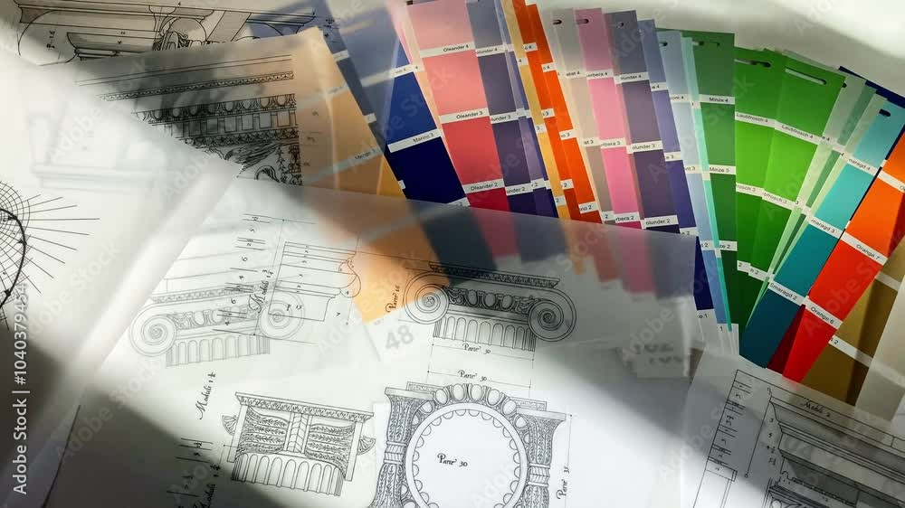 blueprints & colours palettes - drawings of antique architecture ...