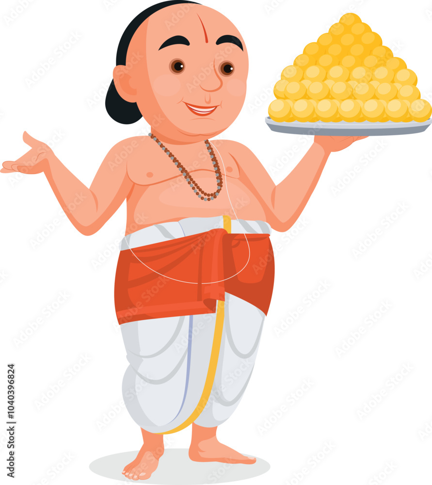 Indian man brahmin chef in traditional clothing, Indian pandit is ...