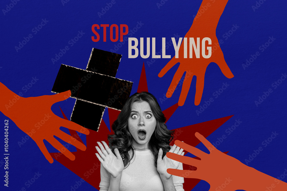 Composite trend artwork 3D sketch image photo collage of bully ...