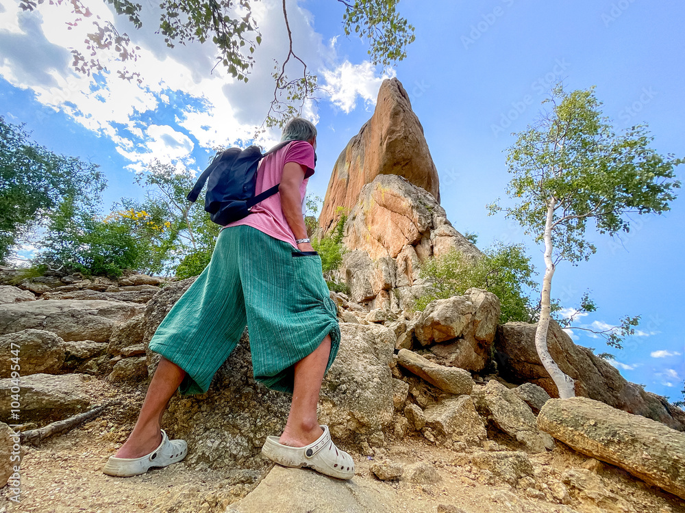 Turtle Rock, or Melkhii Khad, the famous gigantesque rock formed into a ...