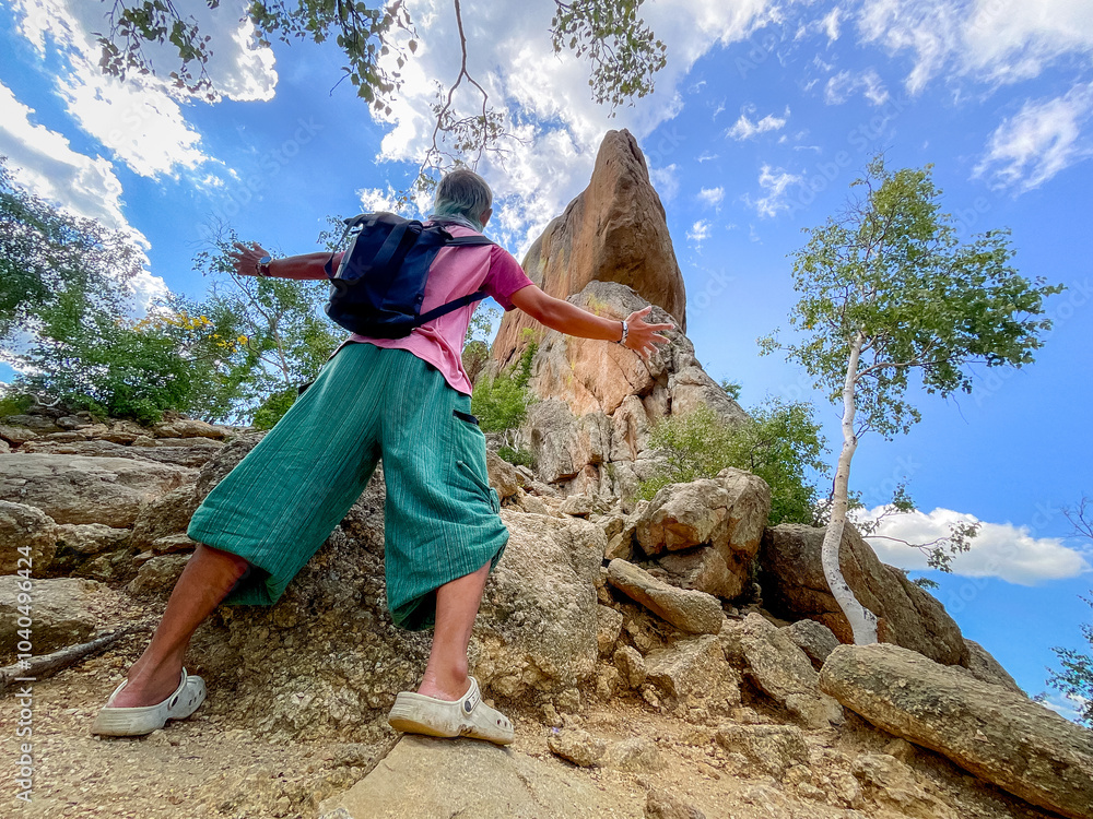 Turtle Rock, or Melkhii Khad, the famous gigantesque rock formed into a ...
