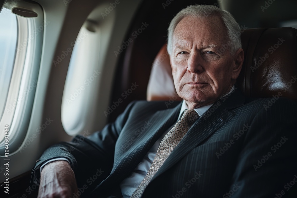 Senior gentleman dressed in business attire, emanating a strong and ...