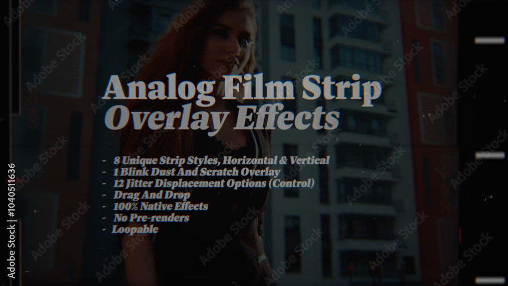 Analog Film Strips Animated Overlay Effects, Organic Film Frame Jitter ...