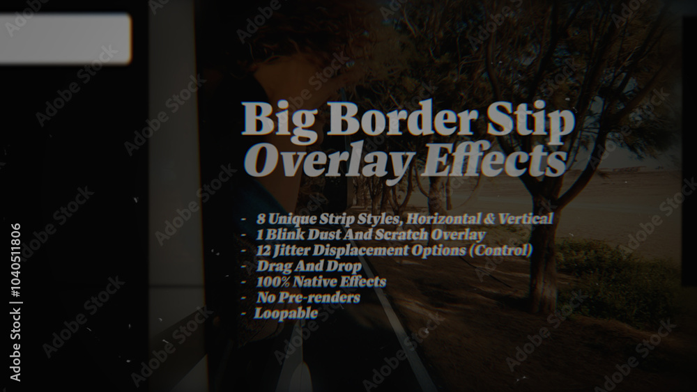 Big Border Strip Animated Overlay Effects, Organic Film Frame Jitter ...