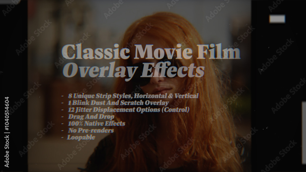 Classic Movie Film Animated Overlay Effects, Organic Film Frame Jitter ...