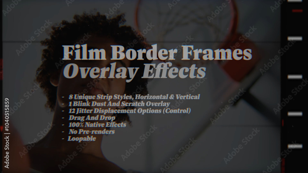 Film Border Frames Animated Overlay Effects, Organic Film Frame Jitter ...