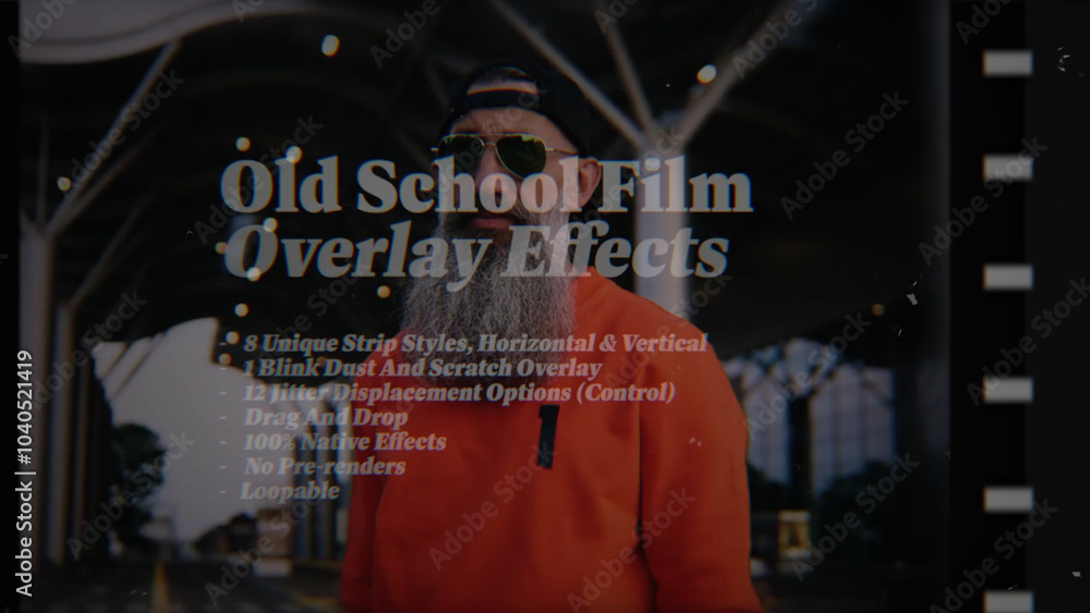 Old School Film Animated Overlay Effects, Organic Film Frame Jitter ...