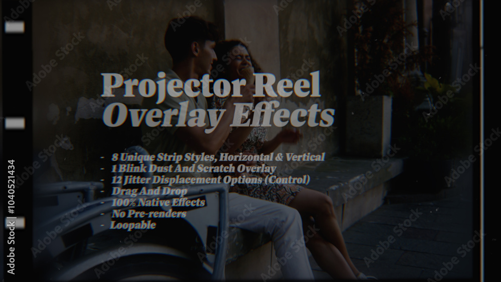 Projector Reels Animated Overlay Effects, Organic Film Frame Jitter ...