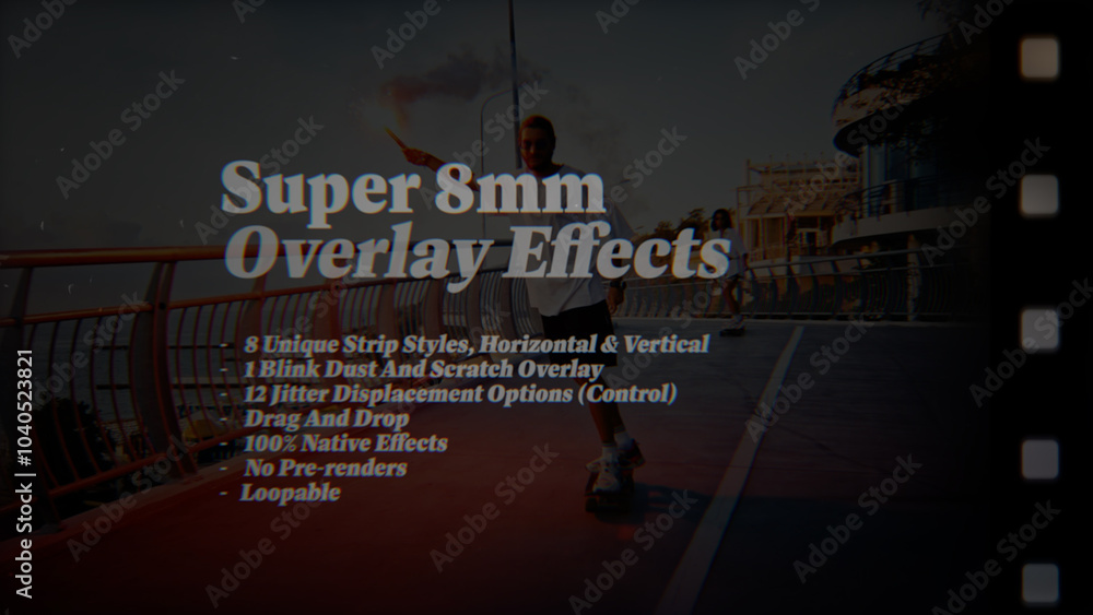 Super 8mm Film Strip Animated Overlay Effects, Organic Film Frame ...