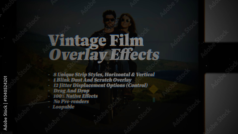 Vintage Film Animated Overlay Effects, Organic Film Frame Jitter ...