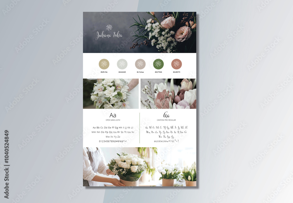 Florist Brand Board Poster Layout Stock Template | Adobe Stock