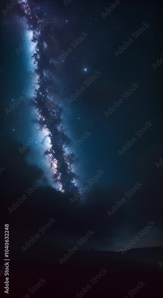 Time lapse of the night sky Majestic view of sky with galaxies moving ...