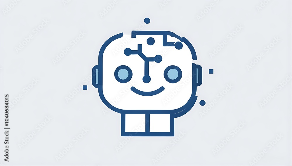 Design of AI chatbot icon, modern tech style. Chip, circuit ...