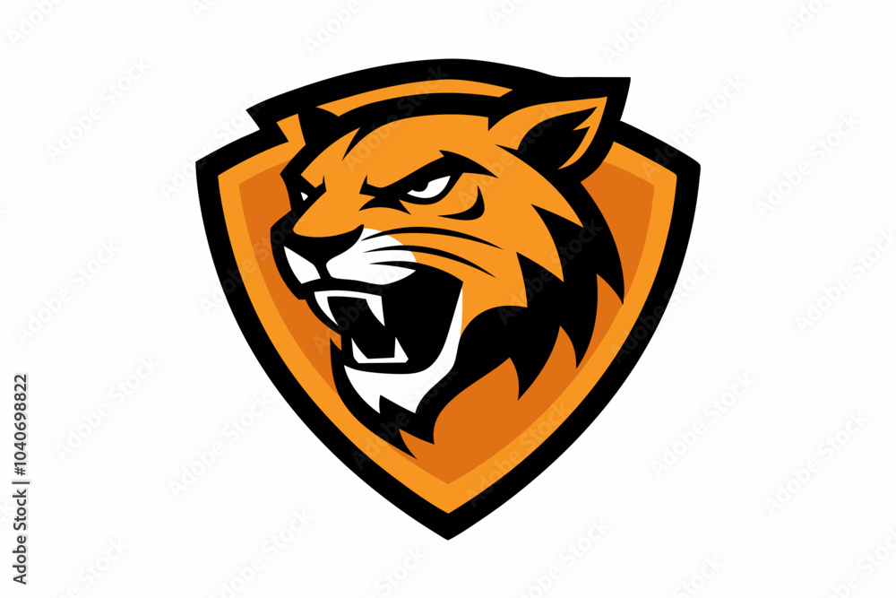 Angry roaring tiger head mascot logo design. tiger logo features a ...