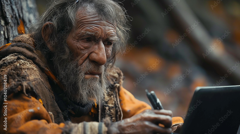 primitive man, Stone Age, Darwin's theory, evolution of humans from the ...