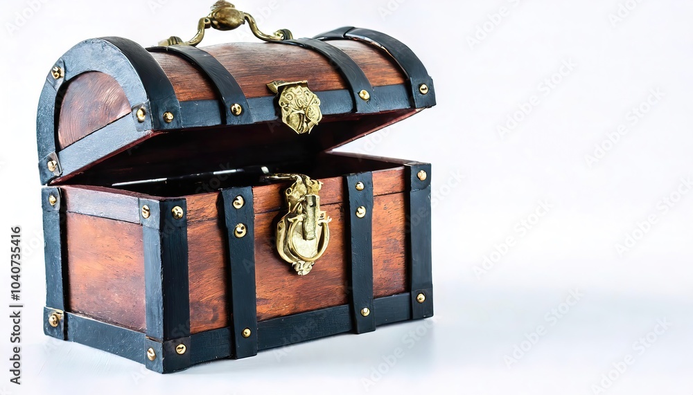 Wooden nautical Treasure Chest Storage Box with Hinged Lid, Decorative ...