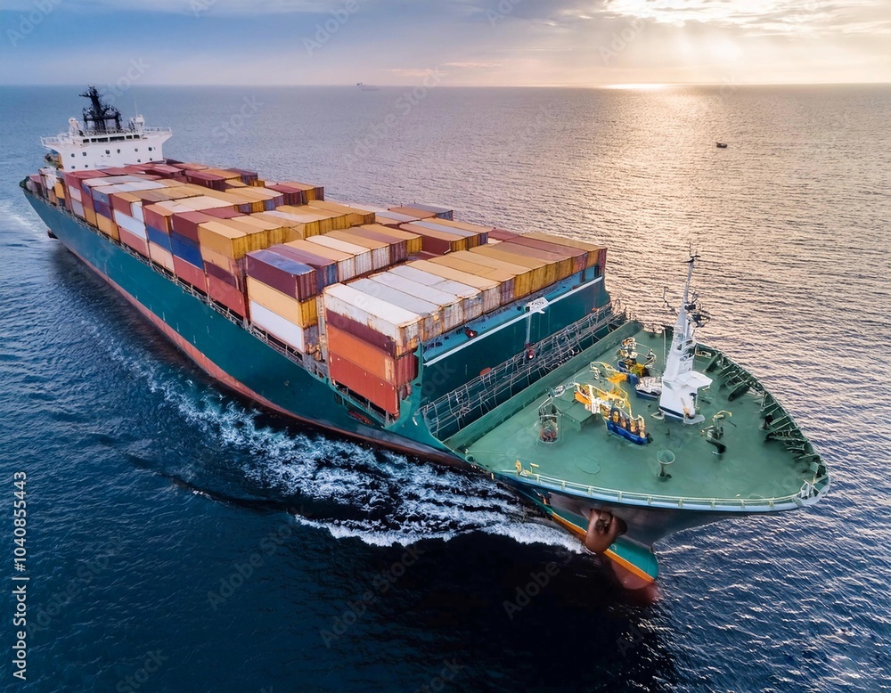 Photo & Art Print Front of Cargo container ship carrying container and ...
