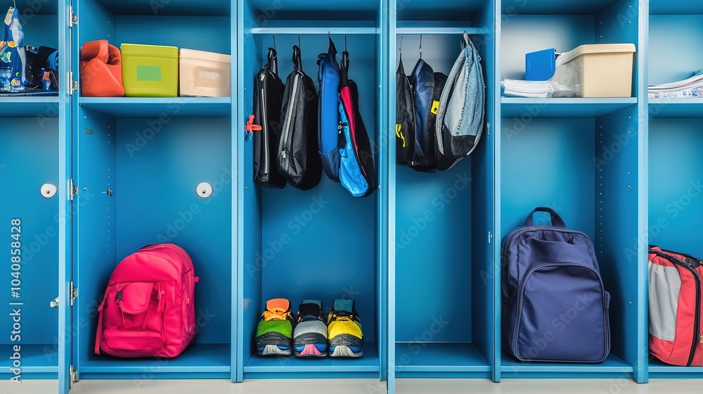 Fotografia Open Student Lockers at School: A Scene Featuring School ...