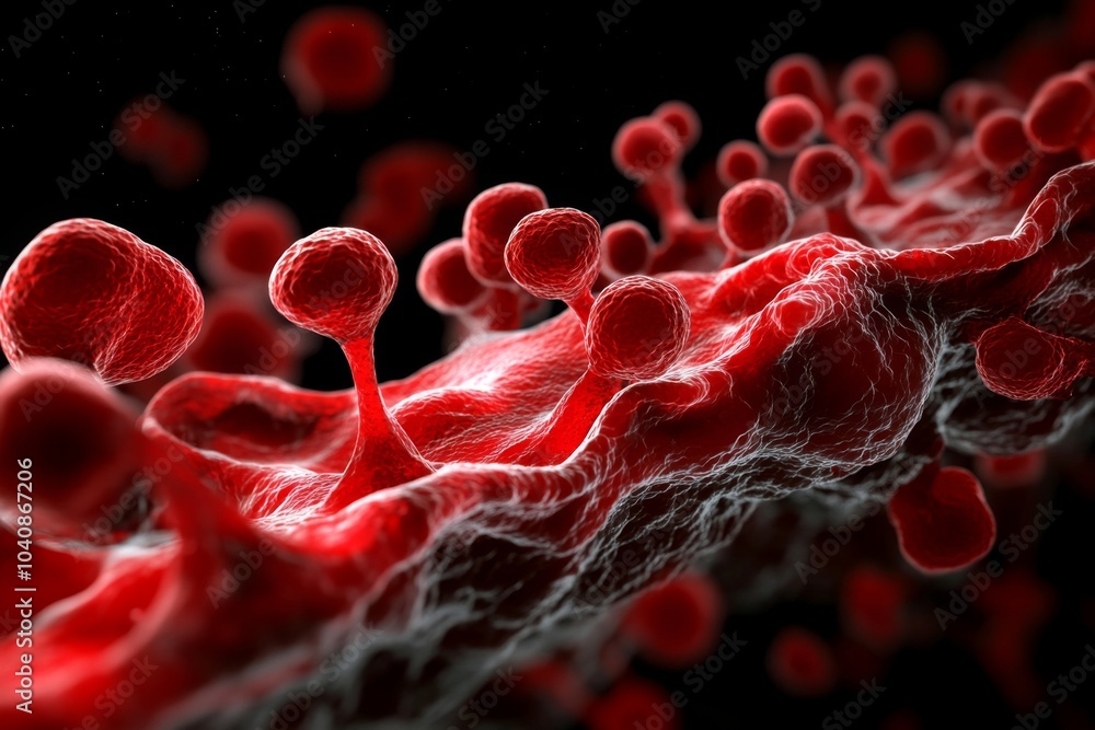 Microscopic view of cilia beating rapidly, with epithelial cells ...