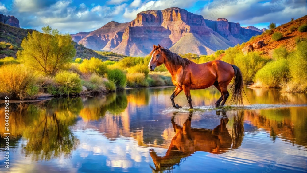 Majestic Sorrel Bay Wild Horse Stallion in the Salt River Wild Horse ...