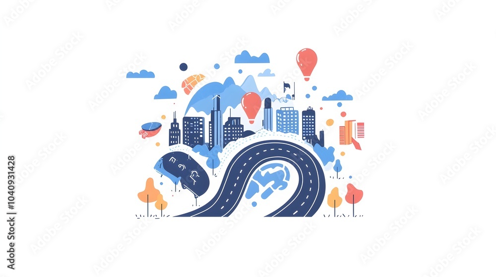 Conceptual of a globe transforming into a dynamic road network ...