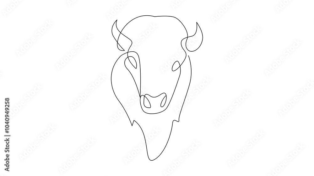 Bison line continuous single line simple illustration art Stock 비디오 ...