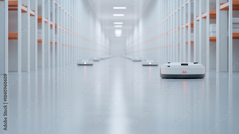 Inside a high-tech warehouse, robots with built-in sensors maneuver ...