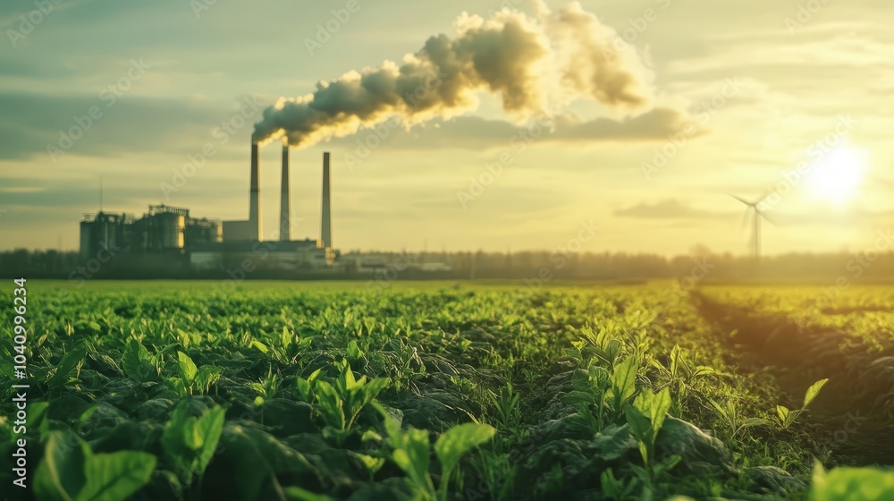 Smoke billows from industrial factory, highlighting environmental ...