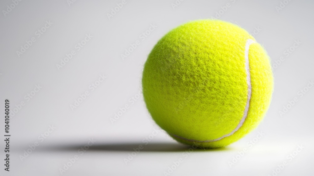 High-definition image of a tennis ball, its fuzzy surface and stitching ...