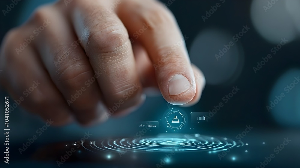 Futuristic HR management system featuring holographic dashboards ...