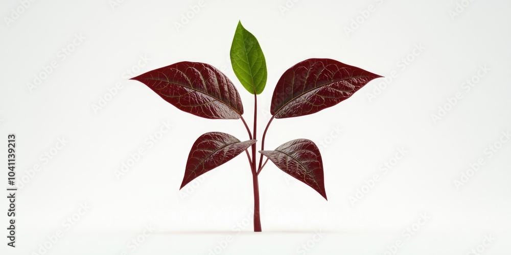 Red betel leaves on a white background Piper ornatum, a herbal plant ...
