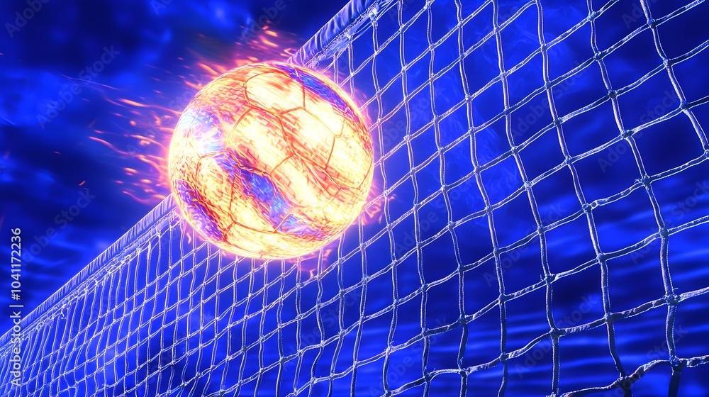 A photograph showcasing a dynamic futuristic volleyball stadium with ...