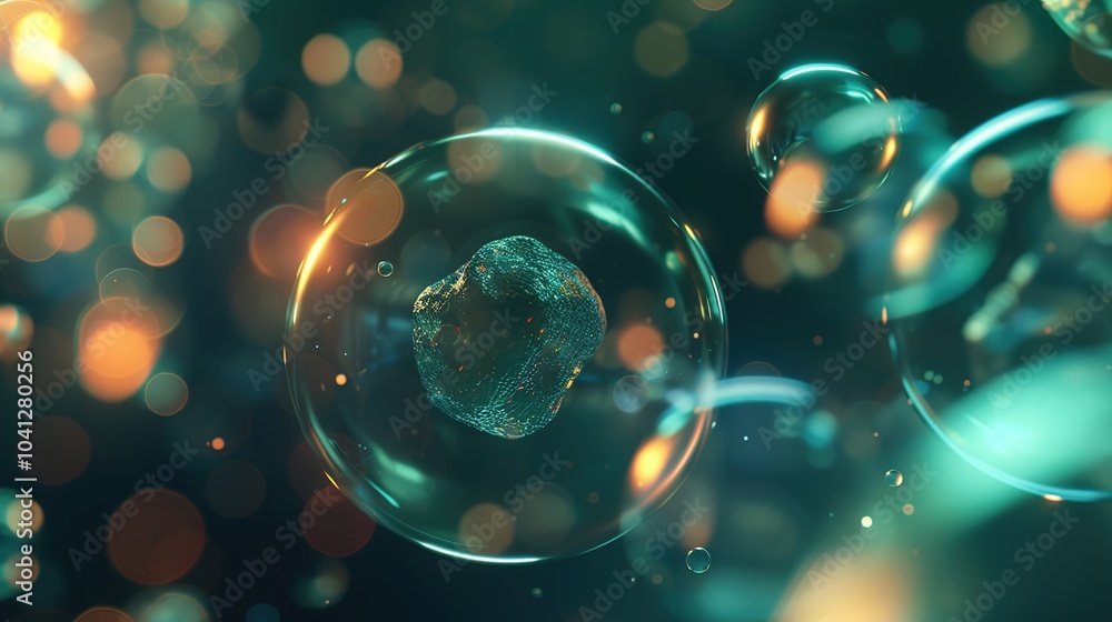 Microscopic view of a cell undergoing apoptosis, nucleus shrinking and ...