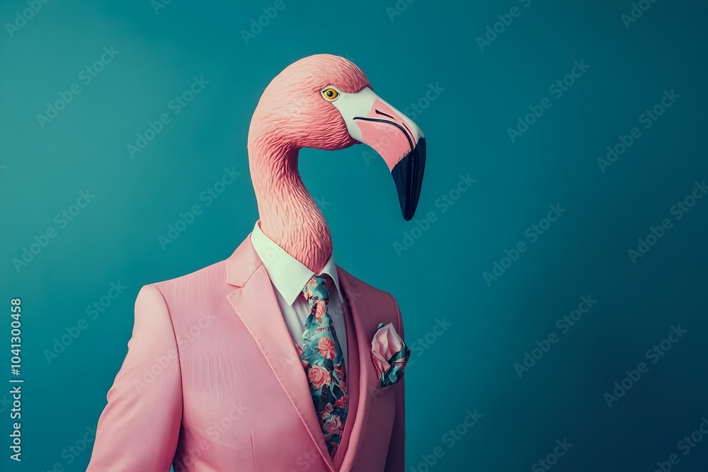Flamingo Business Suit Symbolizing Uniqueness and Standing Out in ...