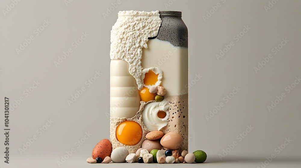 Detailed Cross section View of a Milk Carton Showcasing the Layered of ...