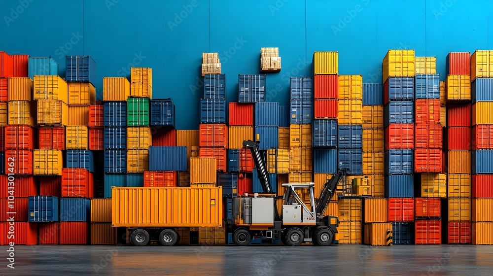 Detailed cross section view of a modern well organized logistics ...