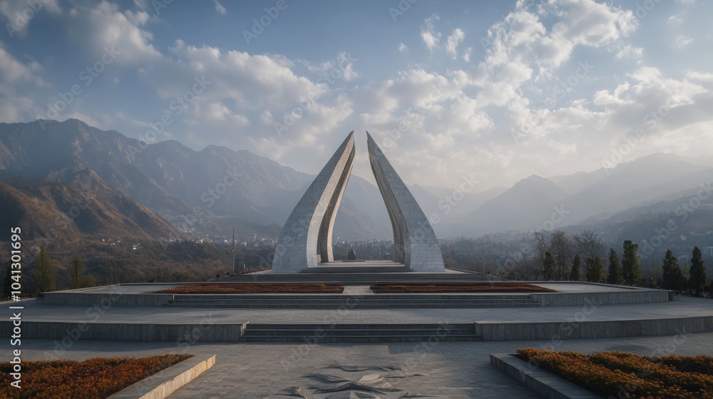 Quaid's Monument in Islamabad, Pakistan Stock Illustration | Adobe Stock