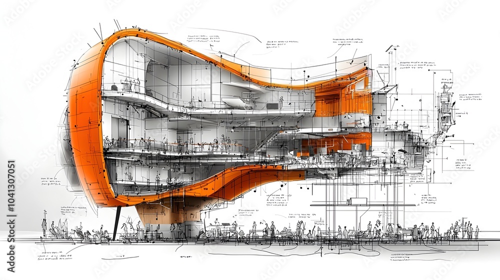 Mesmerizing cross section view showcasing the intricate acoustic design ...