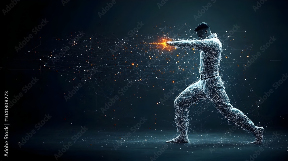 Captivating digital of a martial with a shimmering karate belt and ...