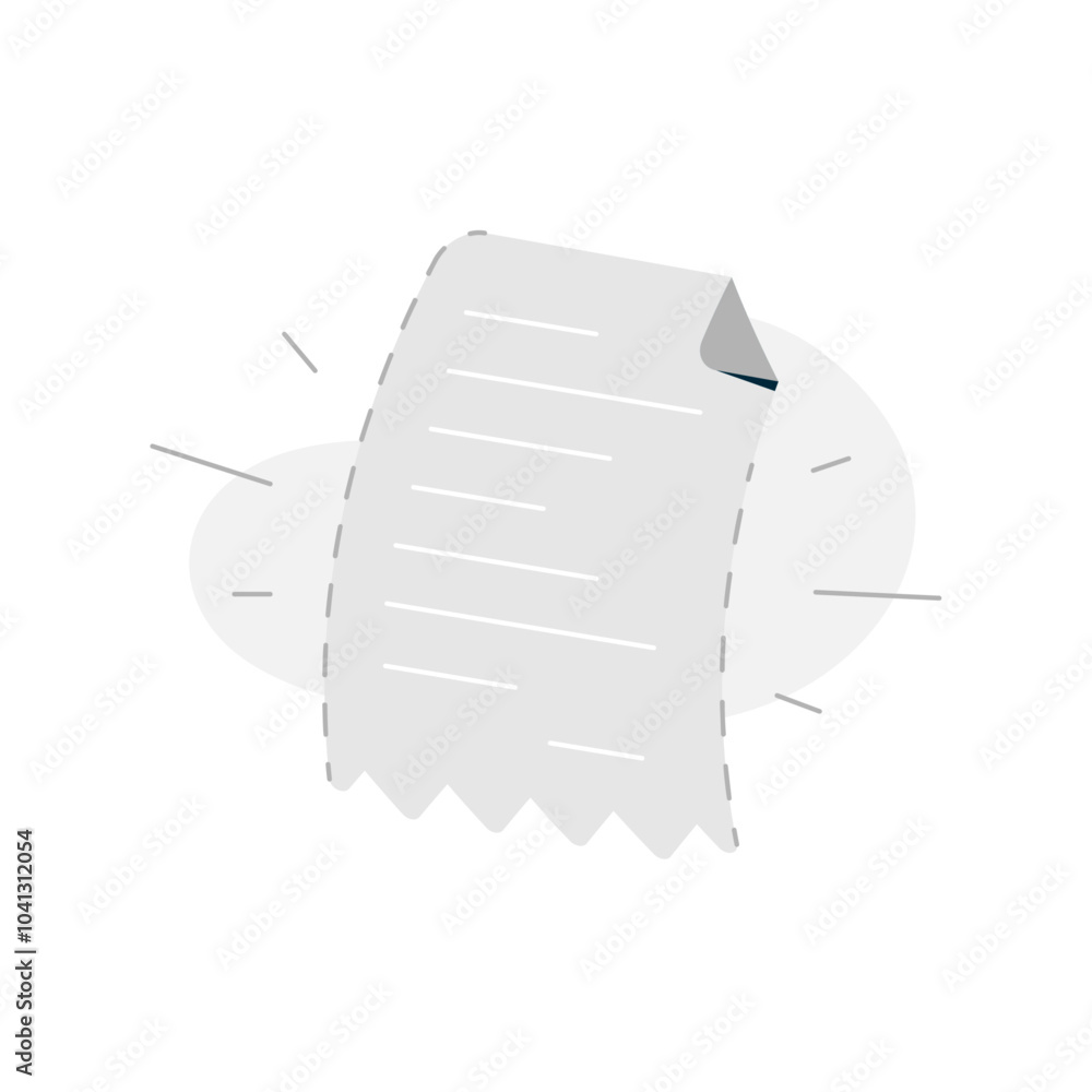 ui illustration silhouette of a payment receipt, absence of ...