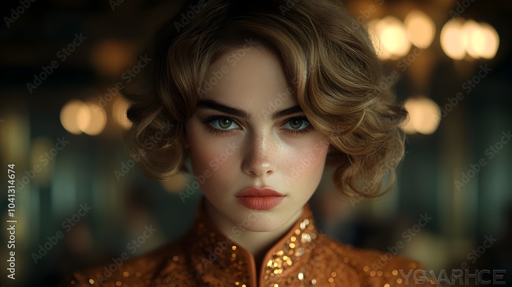 Glamorous socialite exuding pheromone fueled magnetism at an exclusive ...