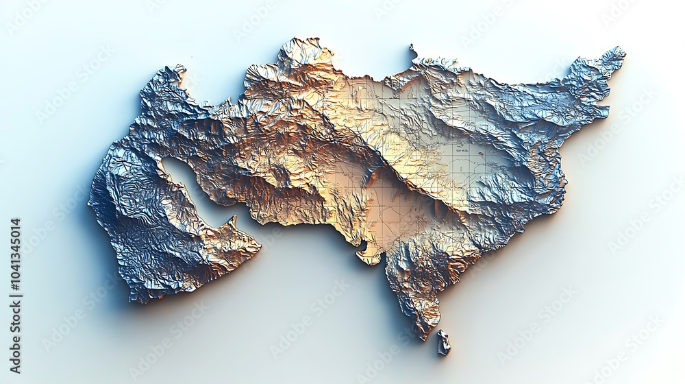 3D Azerbaijan Map: A detailed, textured 3D model of Azerbaijan, showcasing its diverse ...