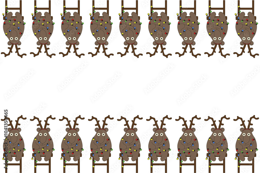 Funny Christmas Frame template design with cute Capybara border and ...