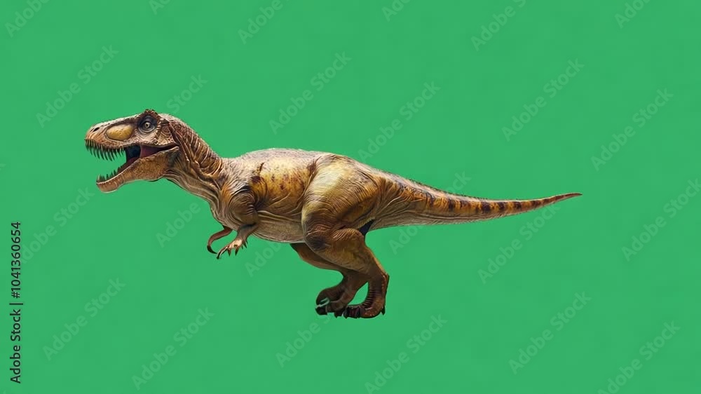 tyrannosaurus rex dinosaur walking side view on green screen, t rex ...