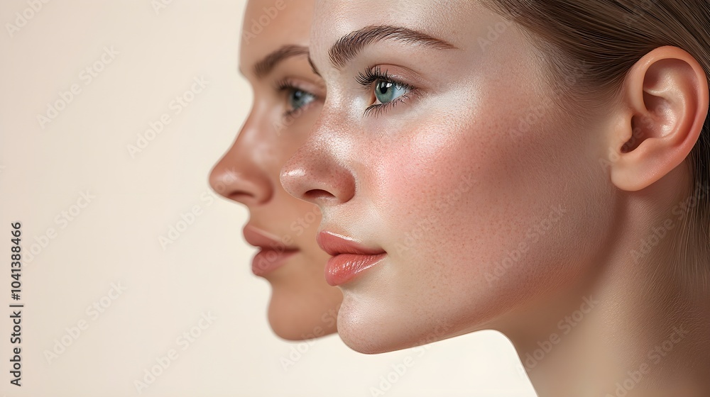 Visual comparison of facial skin sagging before and after a facelift ...