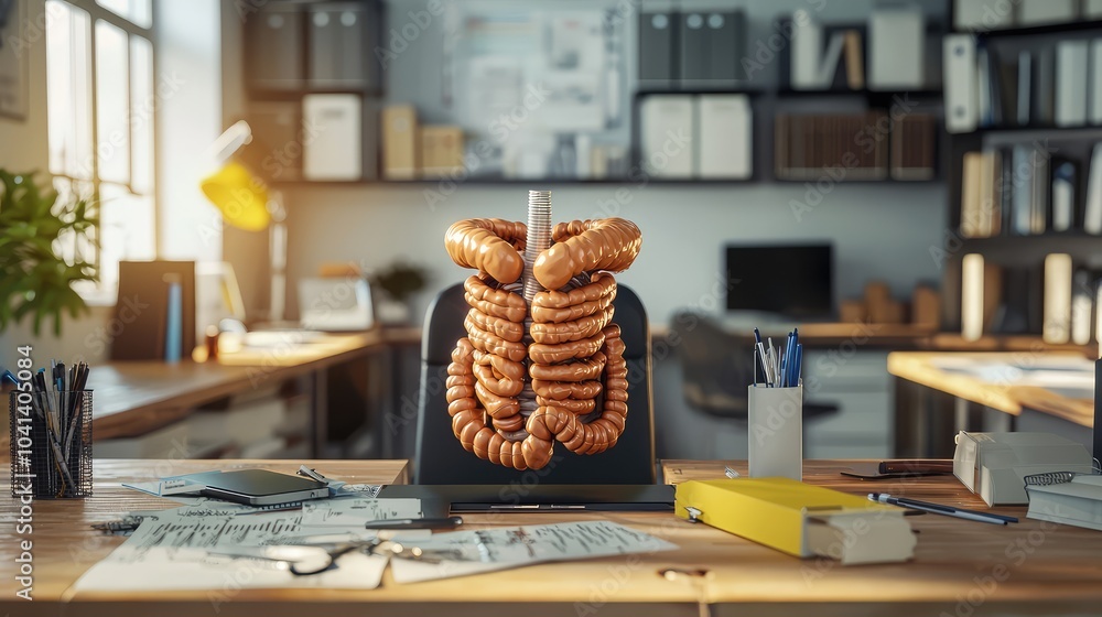 Realistic 3D Model of Human Digestive System Stock Illustration | Adobe ...