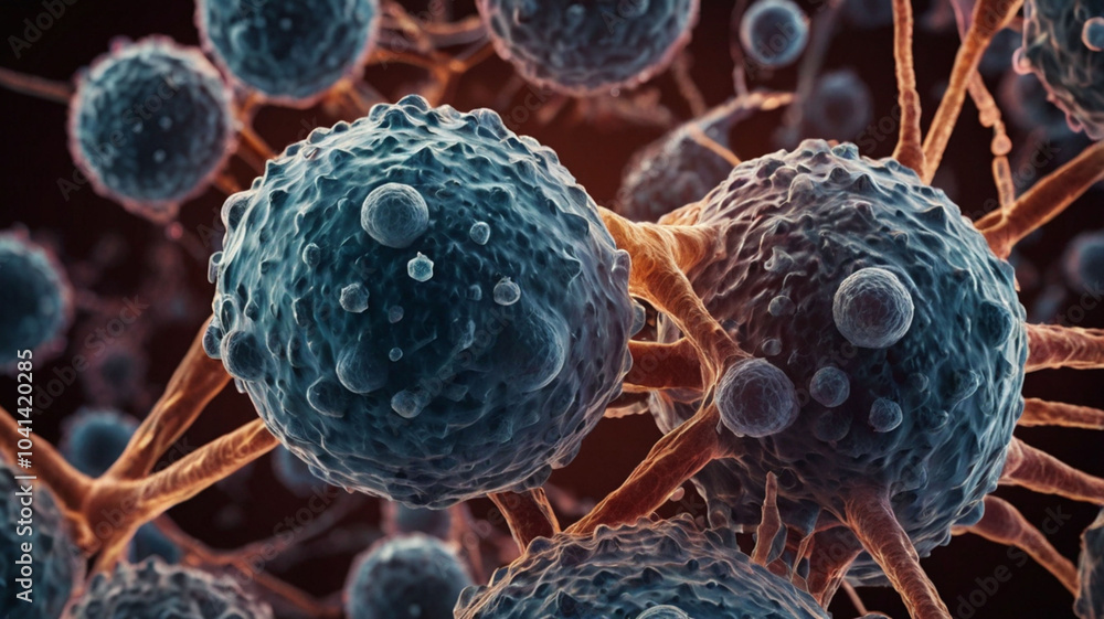 High-magnification image of Herpes simplex virus (HSV) infecting skin ...