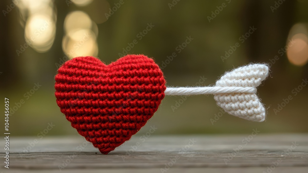 Love arrow amigurumi, a tiny crocheted arrow with a heart-shaped tip ...