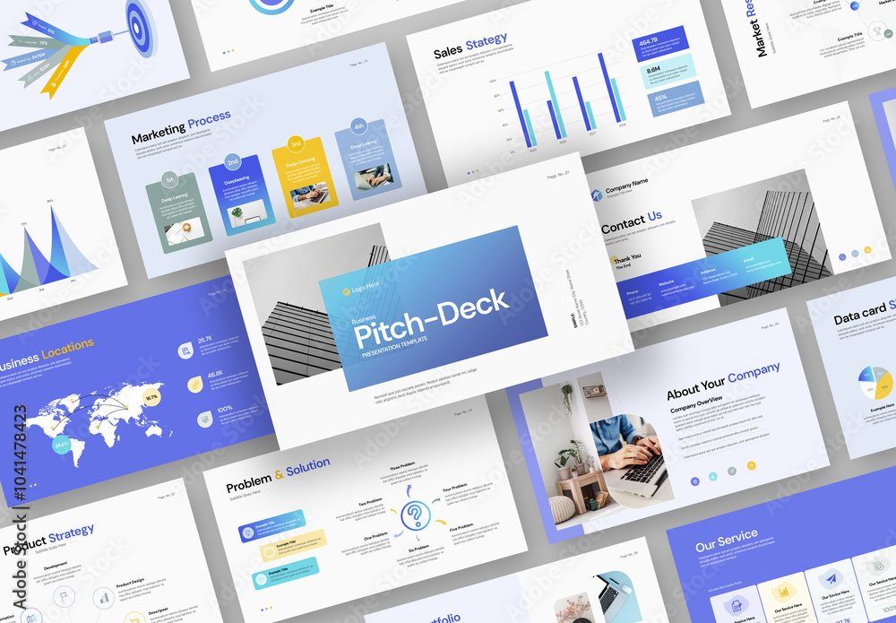 Business Pitch Deck Presentation Layout Stock Template | Adobe Stock